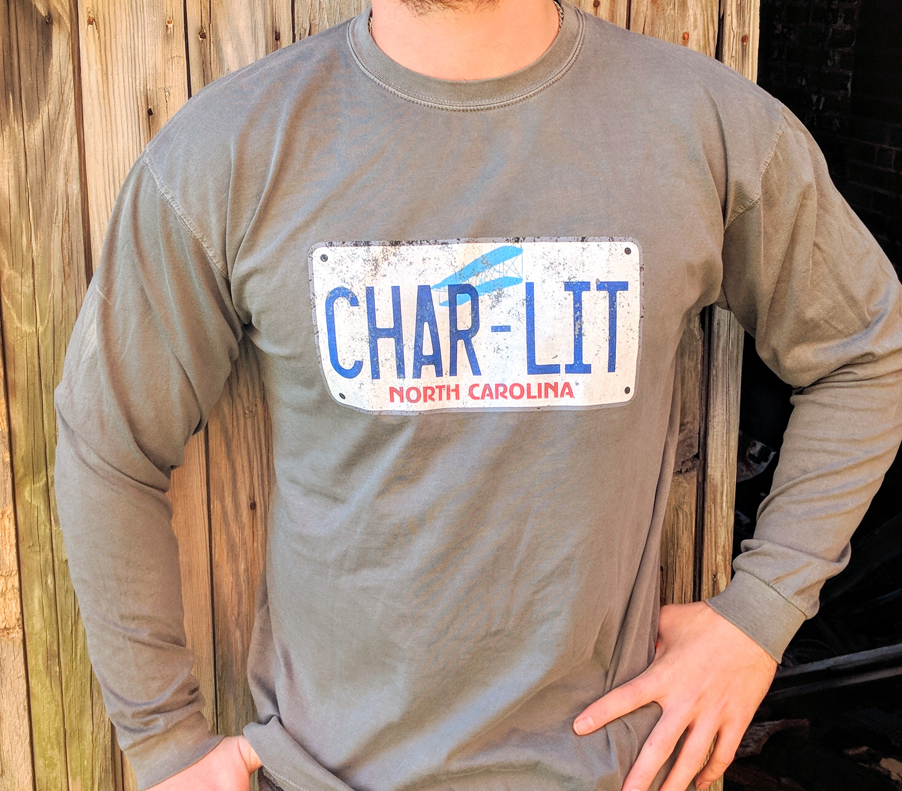 Support Local Apparel- Char-LIT Grey Longsleeve