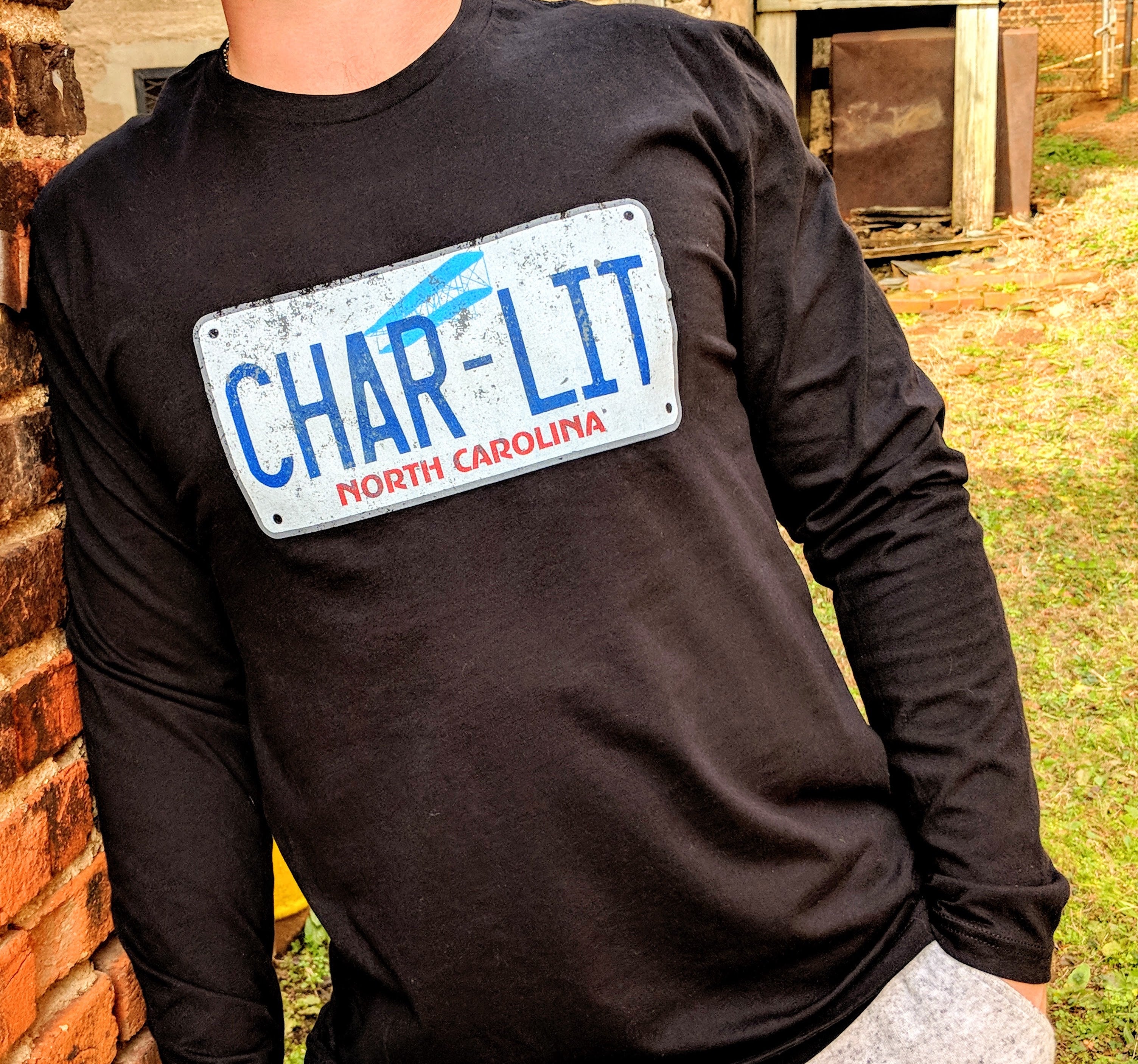 Support Local Apparel- Char-LIT Black Longsleeve